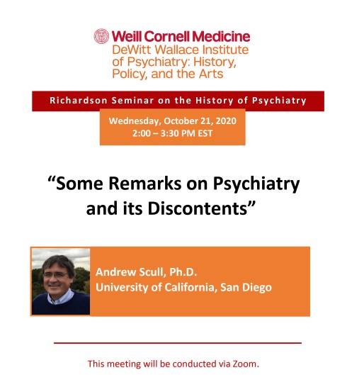 Richardson Seminar: “Some remarks on psychiatry and its discontents ...